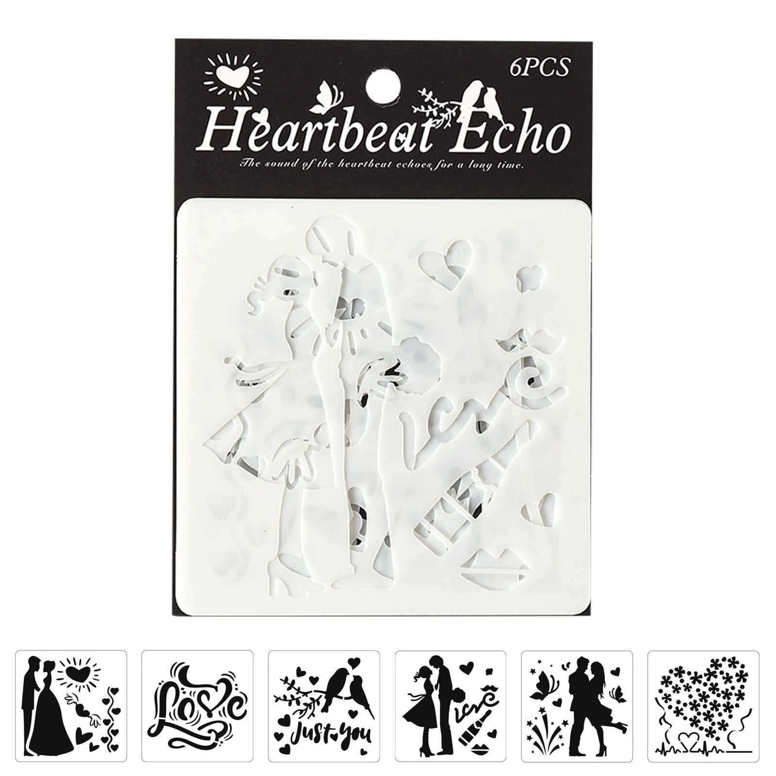 6 Pcs PET Couple Stencils Heart Templates Art and Craft Stencils For ...