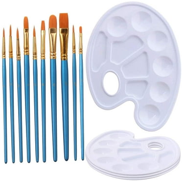 U.S. Art Supply 12-Piece Brush Set & Wood Palette - Perfect Starter Kit ...