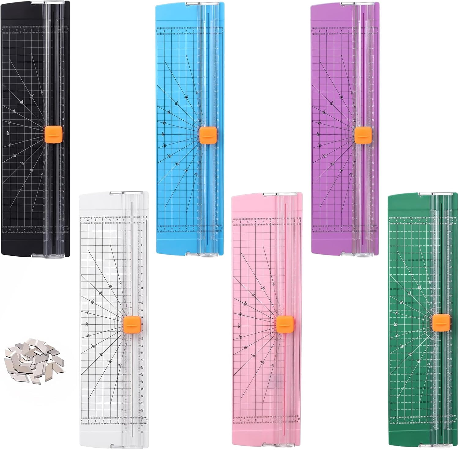 6 Pcs Paper Cutter A4 Size (12 Inch) Bulk Includes 25 Blades Sliding ...