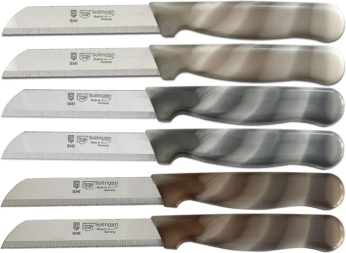 6 Pcs Paring Knife Set - Serrated Edge Solingen Germany Knife for ...