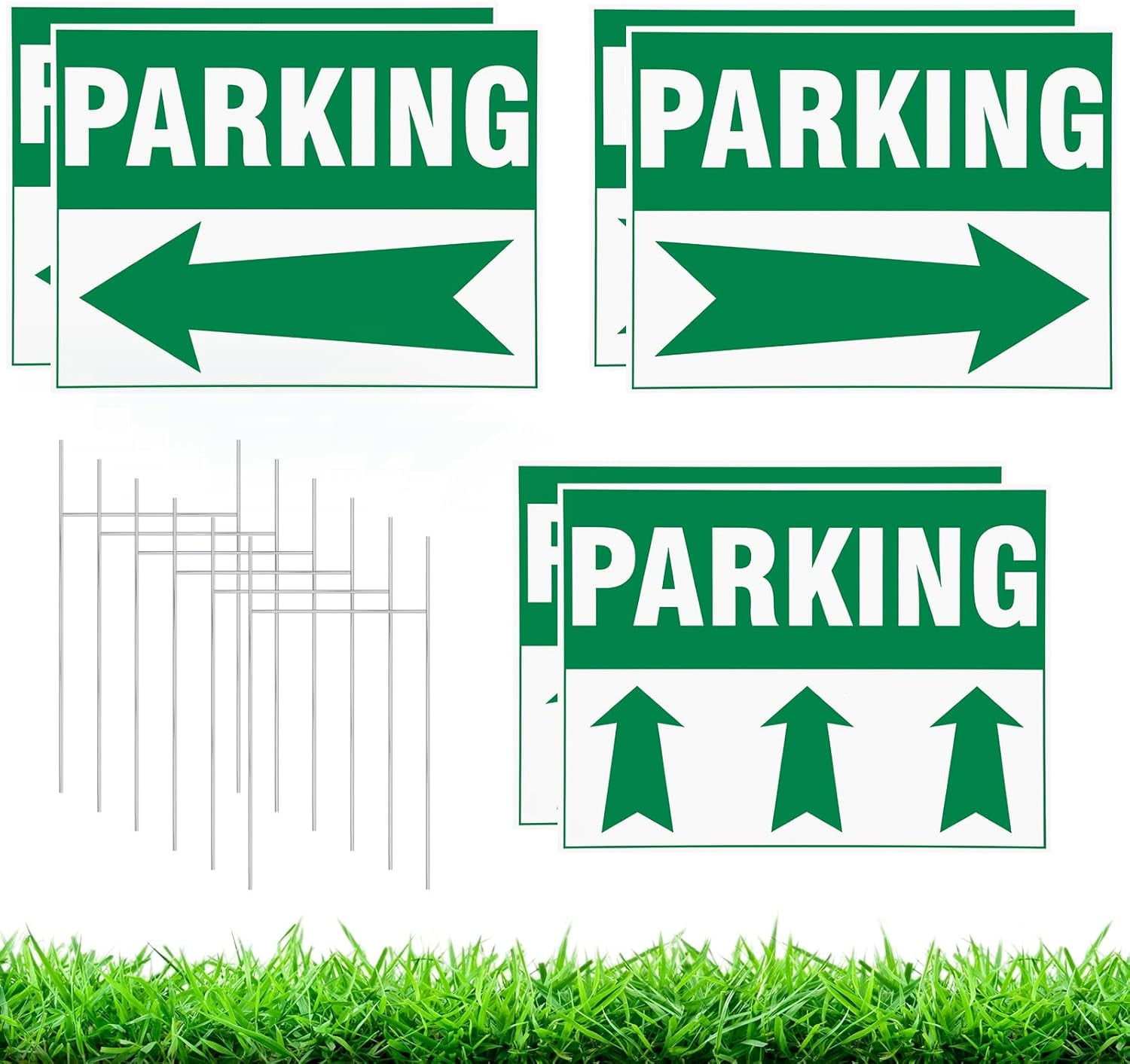 6 Pcs Parking Signs with Metal H Stake 16 x 12 Inches Event Parking ...