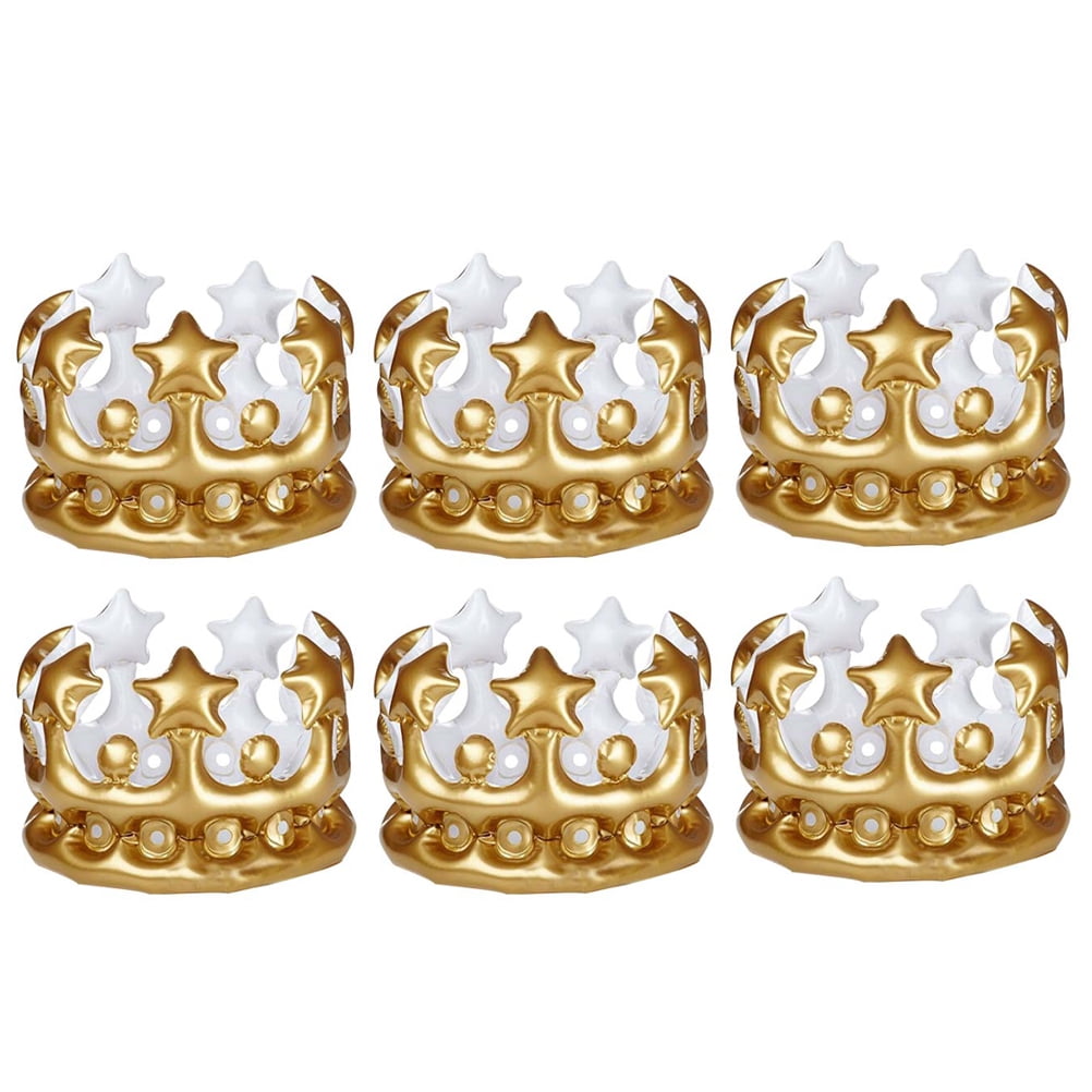 6 Pcs Party Crown Corona Birthday Inflatable Decorations Child ...