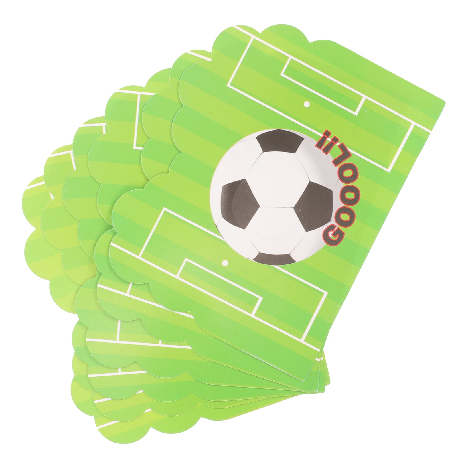 Clispeed 6Pcs Green Soccer Theme Paper Invitations for Party Decoration ...