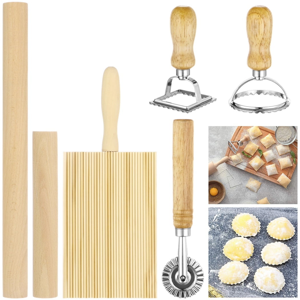 6 Pcs Pasta Making Tool Set, Includes Pasta Rollers, Ravioli Stamp ...