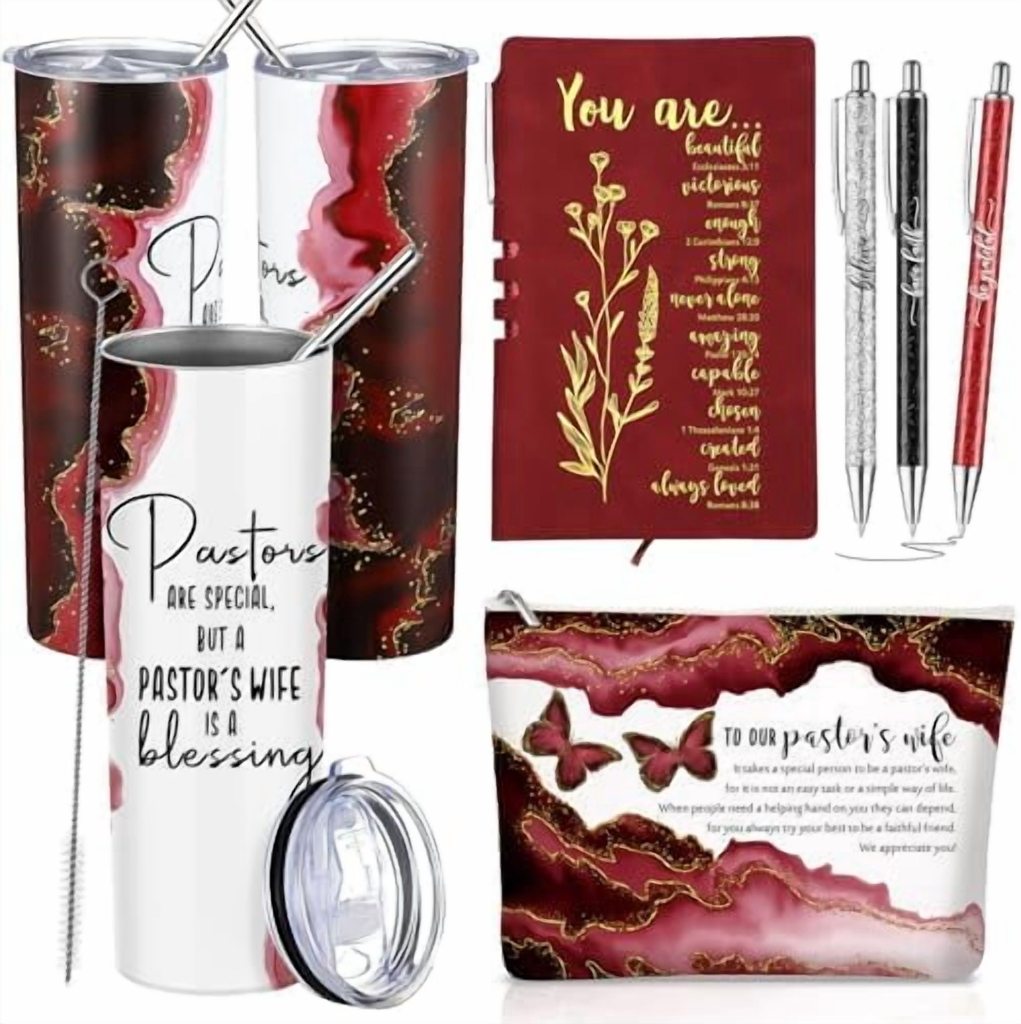 6 Pcs Pastor's Wife Appreciation Gifts 20oz Marble Tumbler Christian ...
