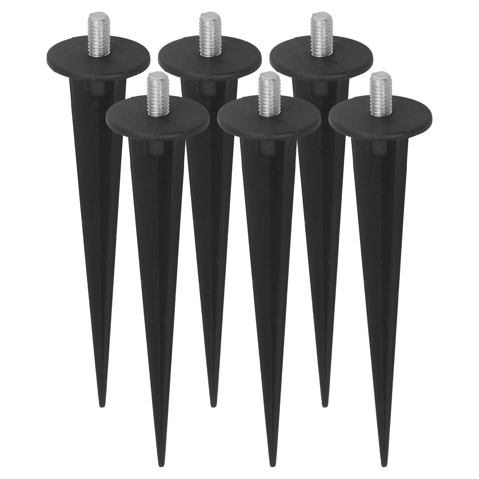 BESTYASH 6Pcs Black Metal Ground Spike Stakes for Garden Lamp Easy to ...