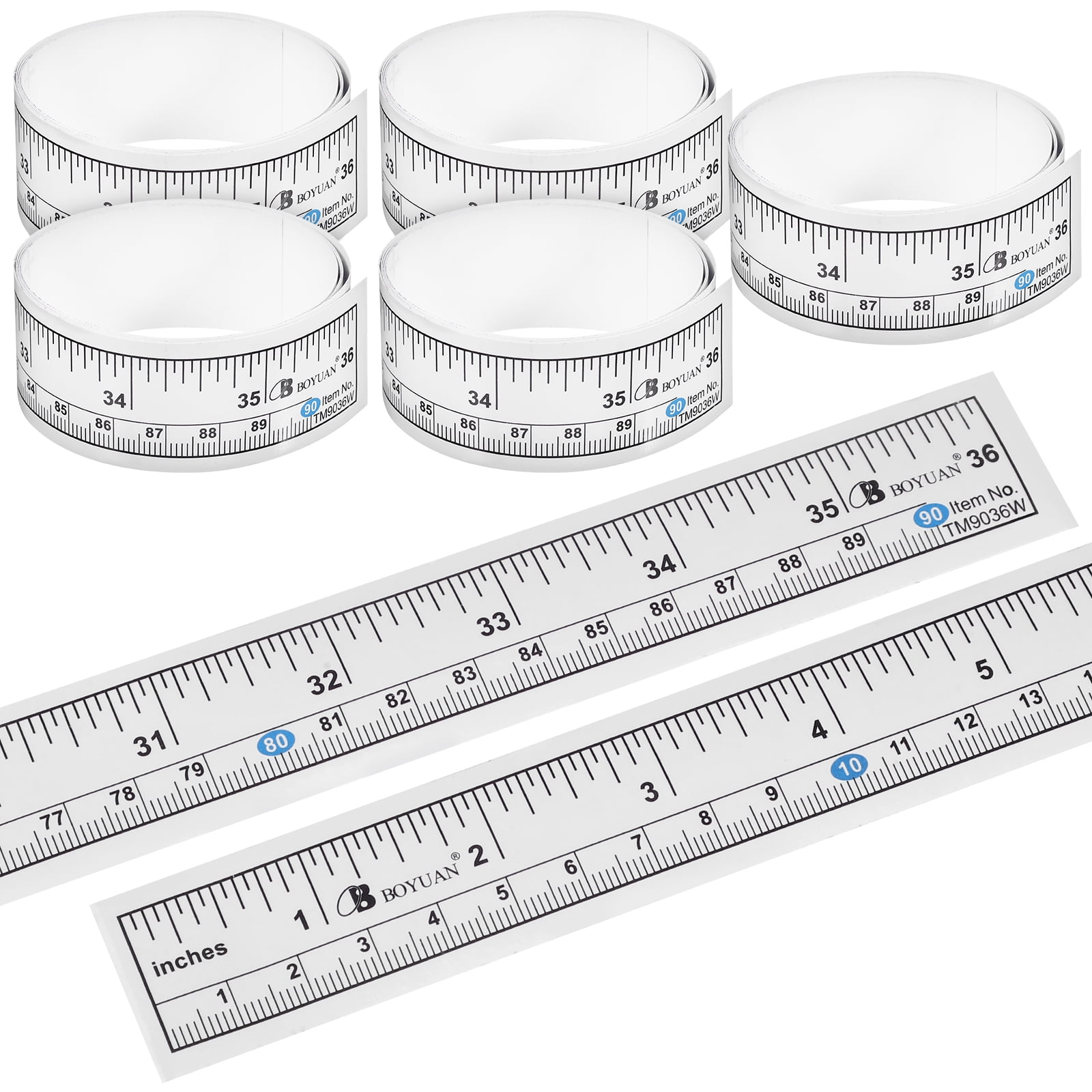 6 Pcs Sticker Measures Adhesive Backed Tape Ruler Metric White Out ...