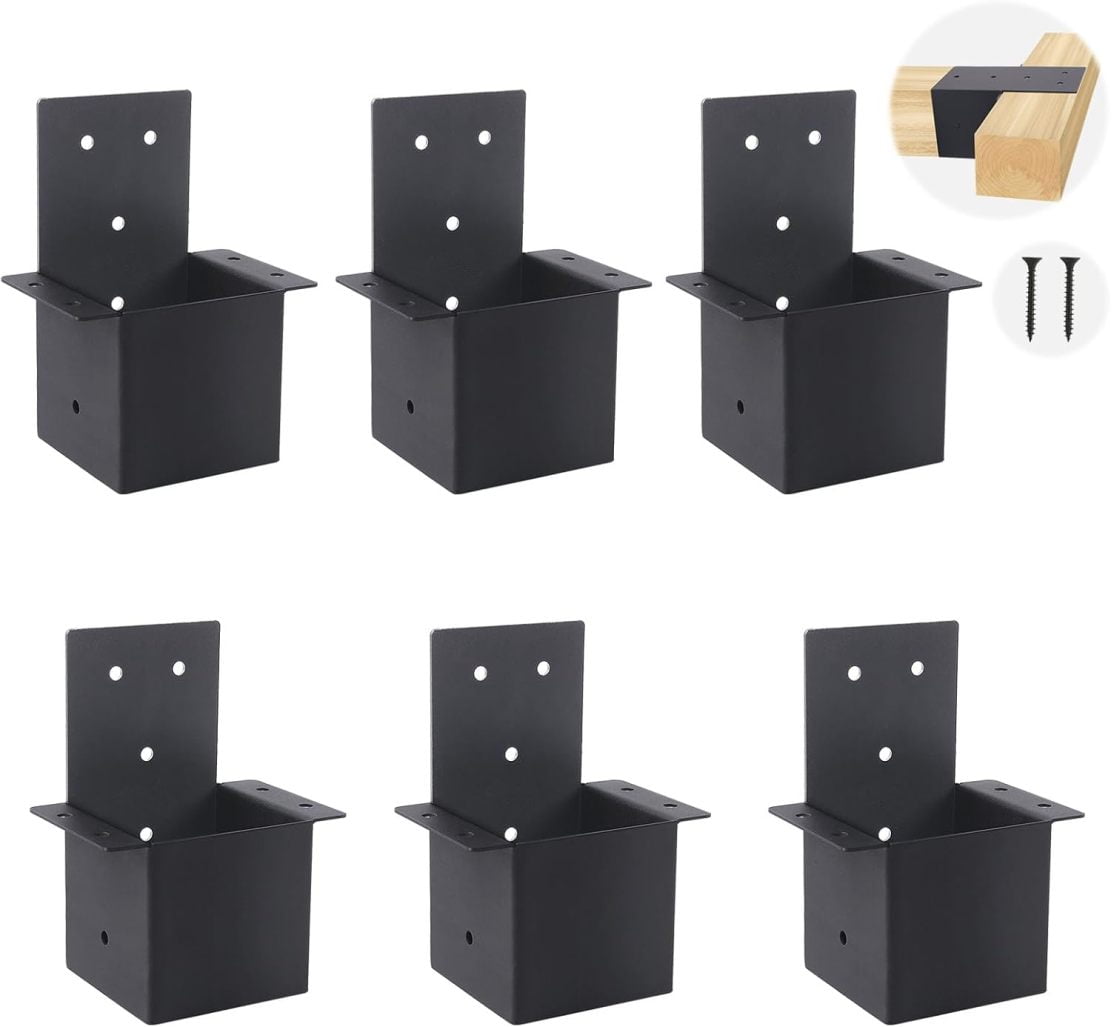 6 Pcs Pergola Brackets, 4"x4"Pergola Post Top Rafter Brackets Deck ...