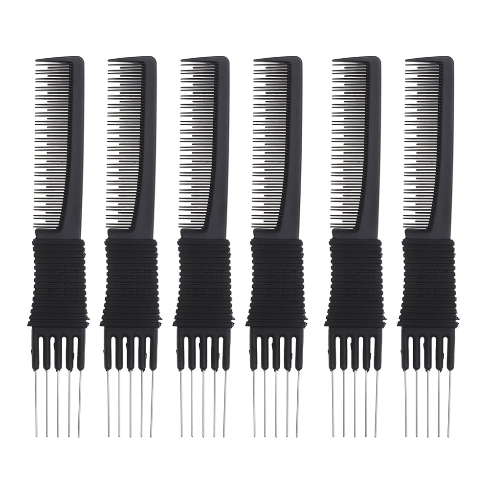 6 Pcs Pick Steel Fork Comb Sturdy Hair Comb Man 19x3x0.7cm Black ...