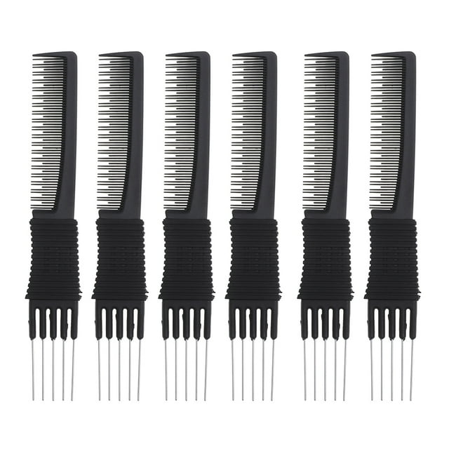 6 Pcs Pick Steel Fork Comb Sturdy Hair Comb Man 19x3x0.7cm Black ...