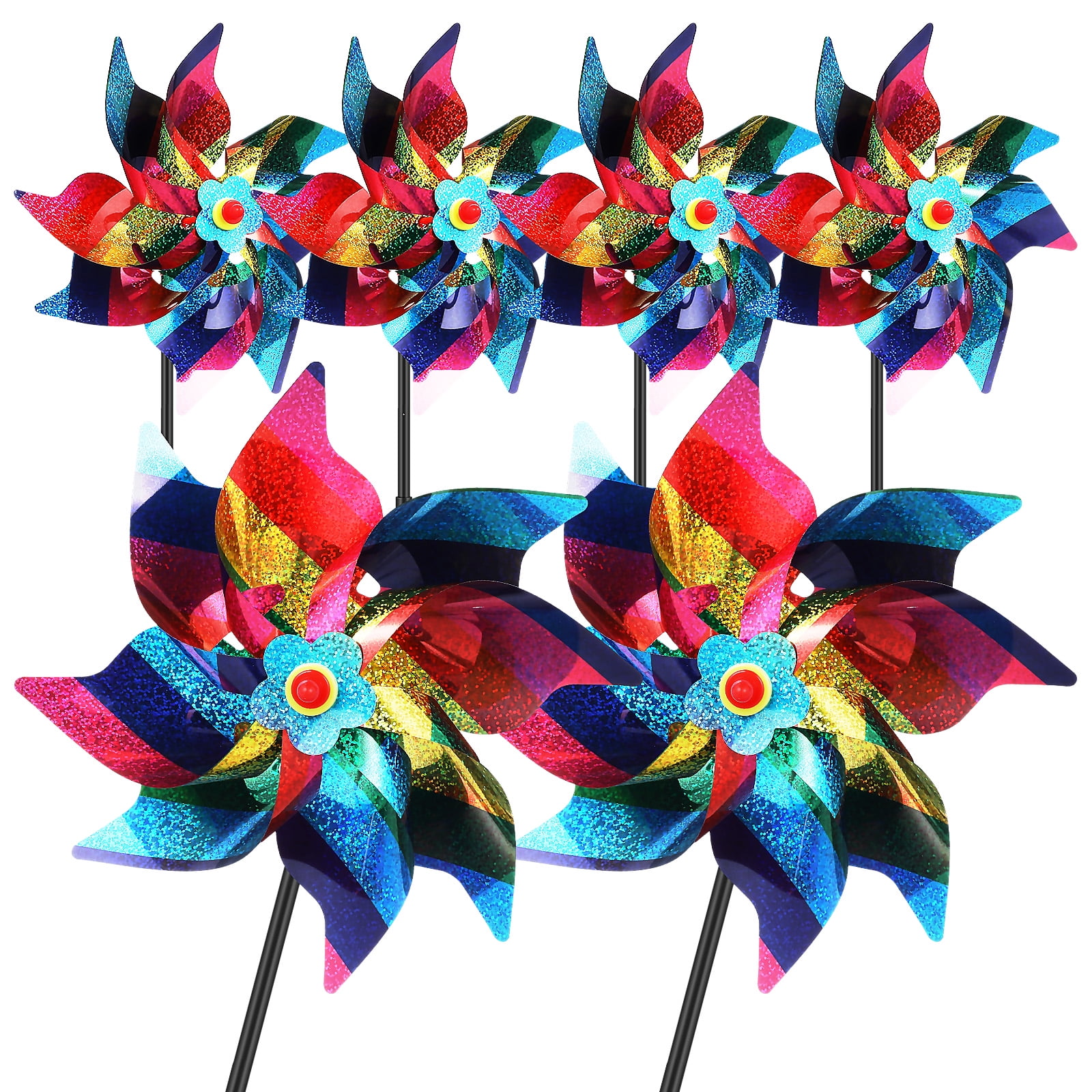 6 Pcs Pinwheels For Kids Party Pinwheels Plastic Pinwheels For Yard And ...