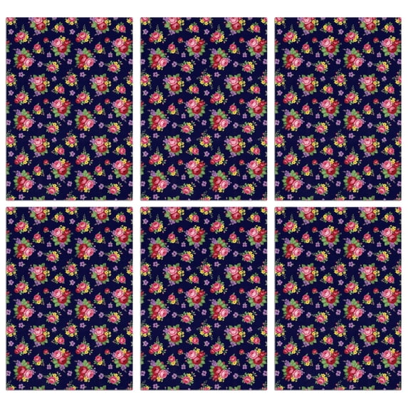 6 Pcs Pioneer Flower Floral Print Pattern Funny Kitchen Towels ...