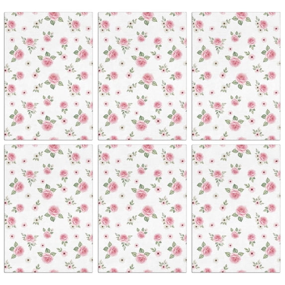 6 Pcs Pioneer Flower Floral Print Pattern Funny Kitchen Towels ...