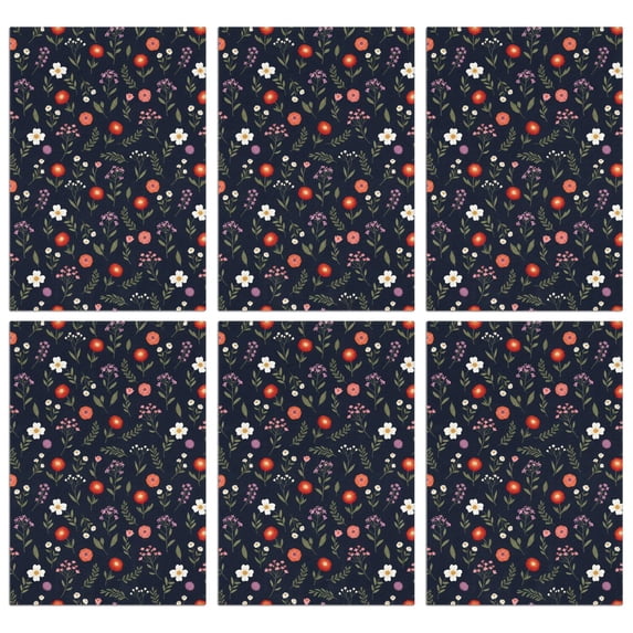 6 Pcs Pioneer Flower Floral Print Pattern Funny Kitchen Towels ...