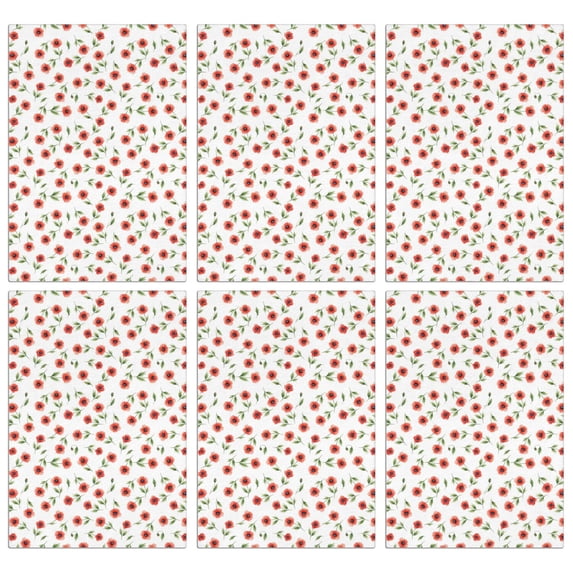 6 Pcs Pioneer Flower Floral Print Pattern Funny Kitchen Towels ...