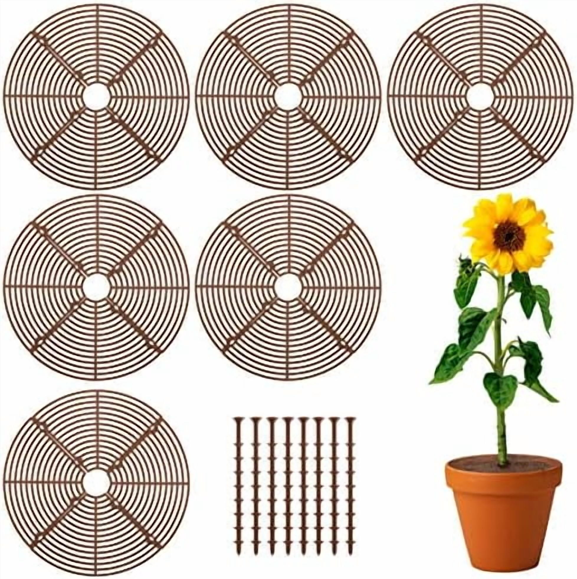 6 Pcs Plant Pot Grid Cover Protectors from Animals - 11.8" Dia Cuttable ...