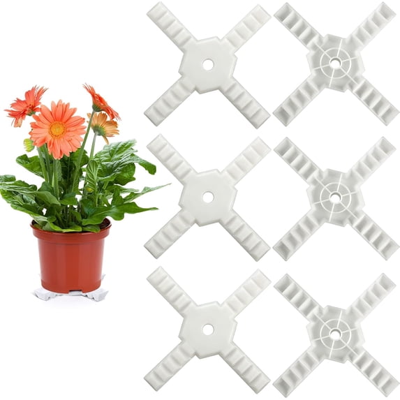 6 Pcs Plant Pot Stand Riser Adjustable Cuttable Plastic Under Plant ...