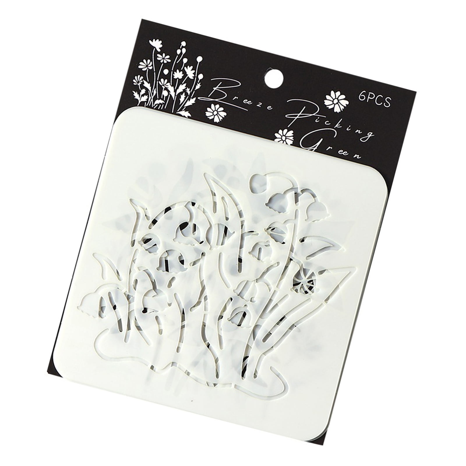 6 Pcs Plant Stencils Art and Craft Stencils Flowers Drawing Templates ...