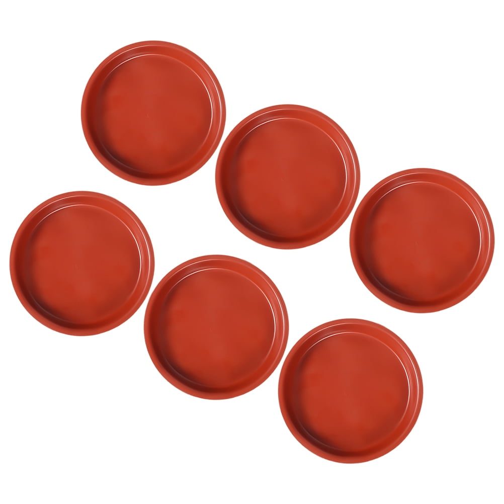 WRITWAA Circular Flowerpot Tray Red Heavy Duty Plastic Indoor Gardening ...
