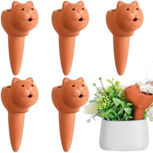6 Pcs Plant Watering Spikes Self Watering Spikes Terracotta Watering ...