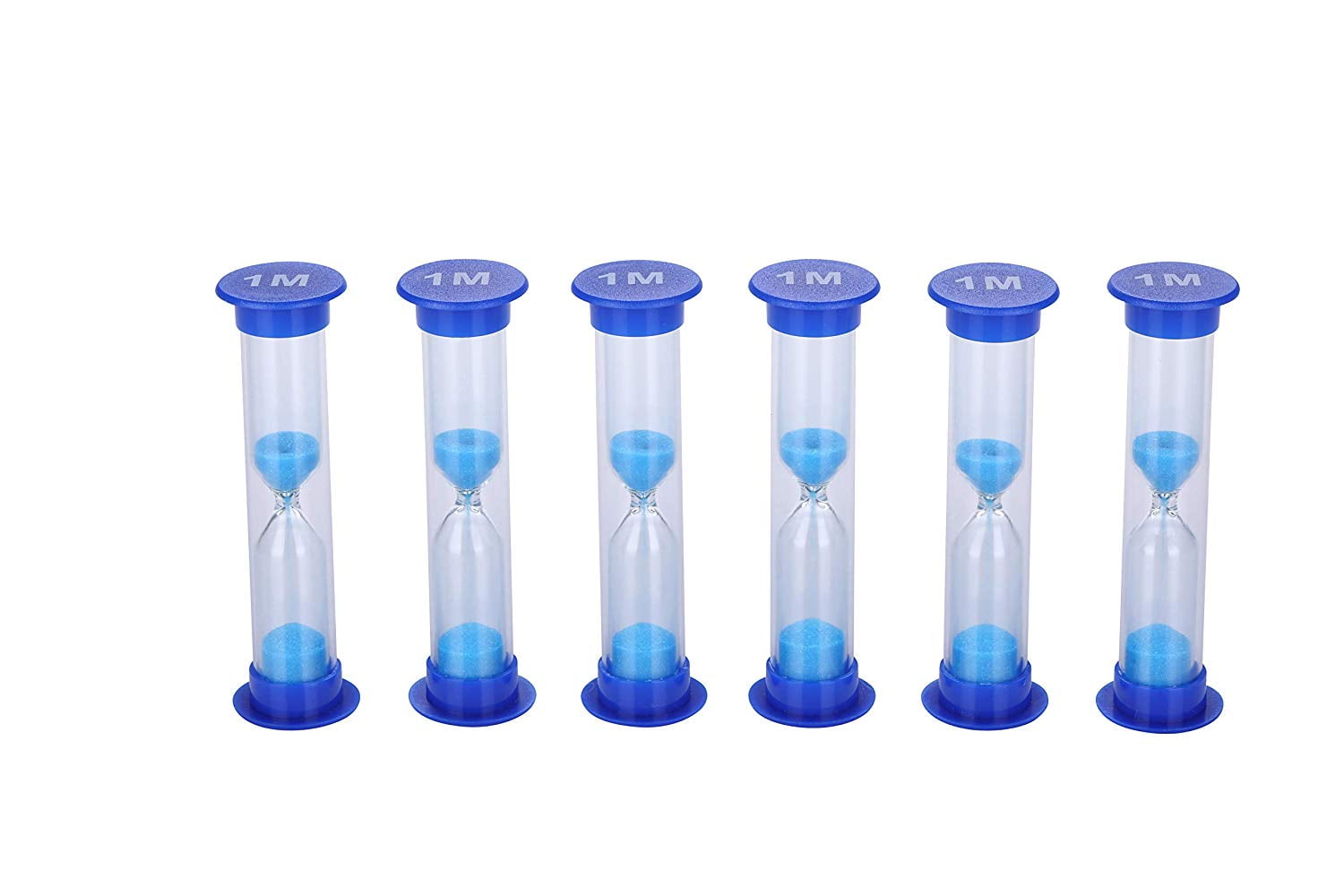 6 Pcs Plastic 1 Minute Sand Timer Sandglass Hourglass Sand Clock, Blue ...