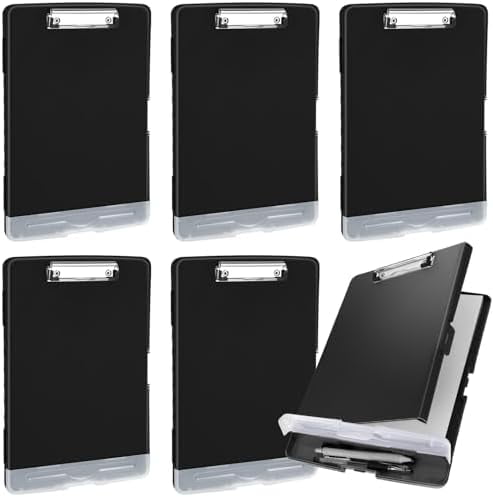 6 Pcs Plastic Clipboard with Storage Colored A4 Nursing Holder Heavy ...