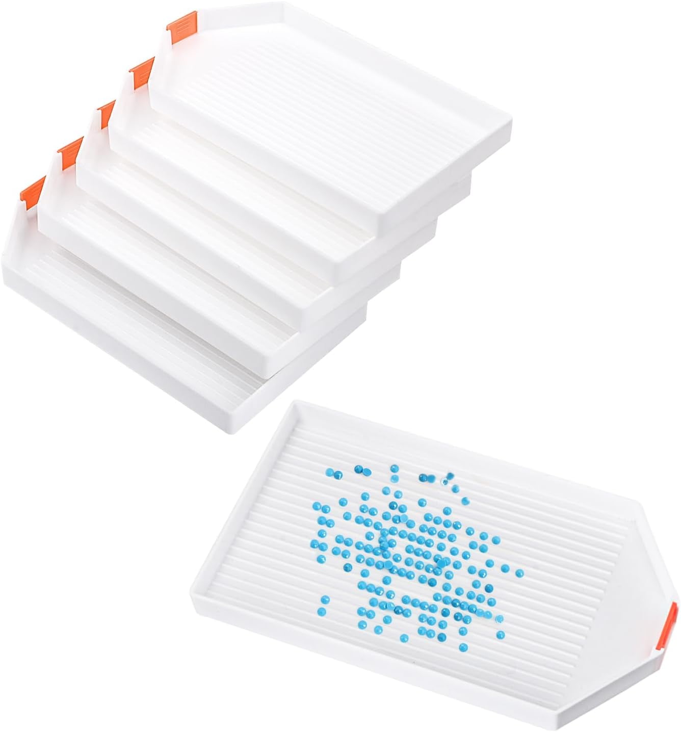 6 Pcs Plastic Diamond Painting Trays White Rhinestone Trays Bead ...