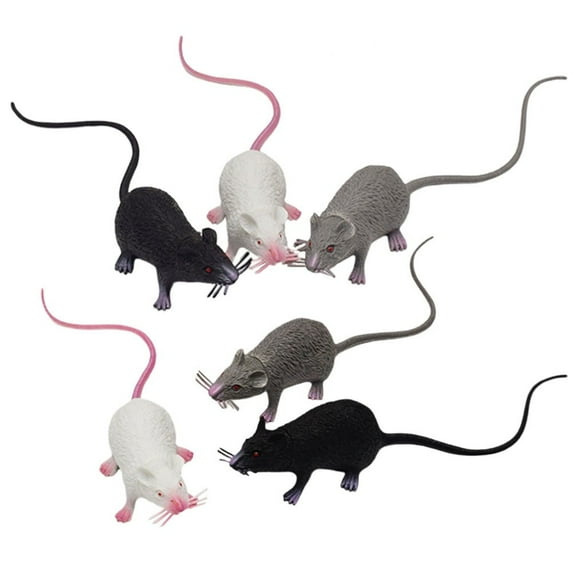 6 Pcs Plastic Fake Rats Halloween Plastic Mouse Prank Fake Rat ...