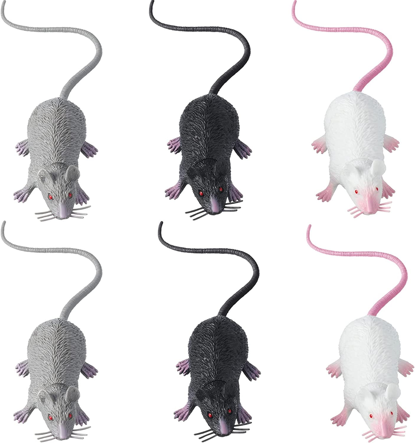 6 Pcs Plastic Fake Rats Plastic Mouse Prank Fake Rat Simulation Mice ...