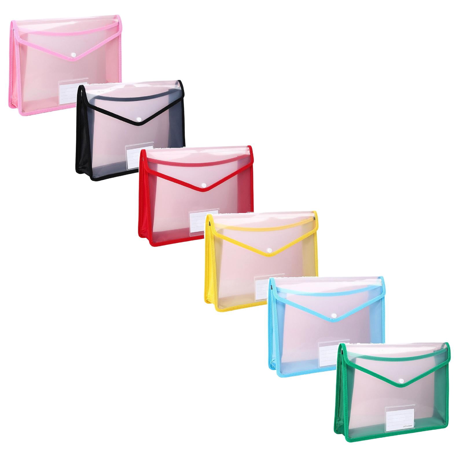 6 Pcs Plastic File Folders, Transparent Expanding File Folder Set with ...
