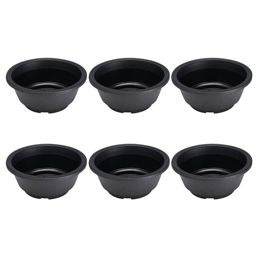 6 Pcs Plastic Flower Pot Bowl Planter Air Plants Extra Large Pots Black ...