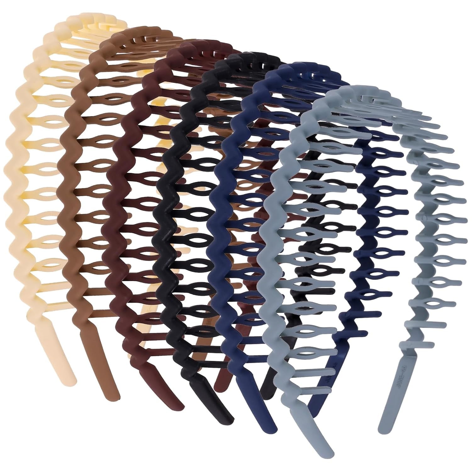 6 Pcs Plastic Hard Headbands with Teeth Comb 6 Colors Zigzag Tooth ...