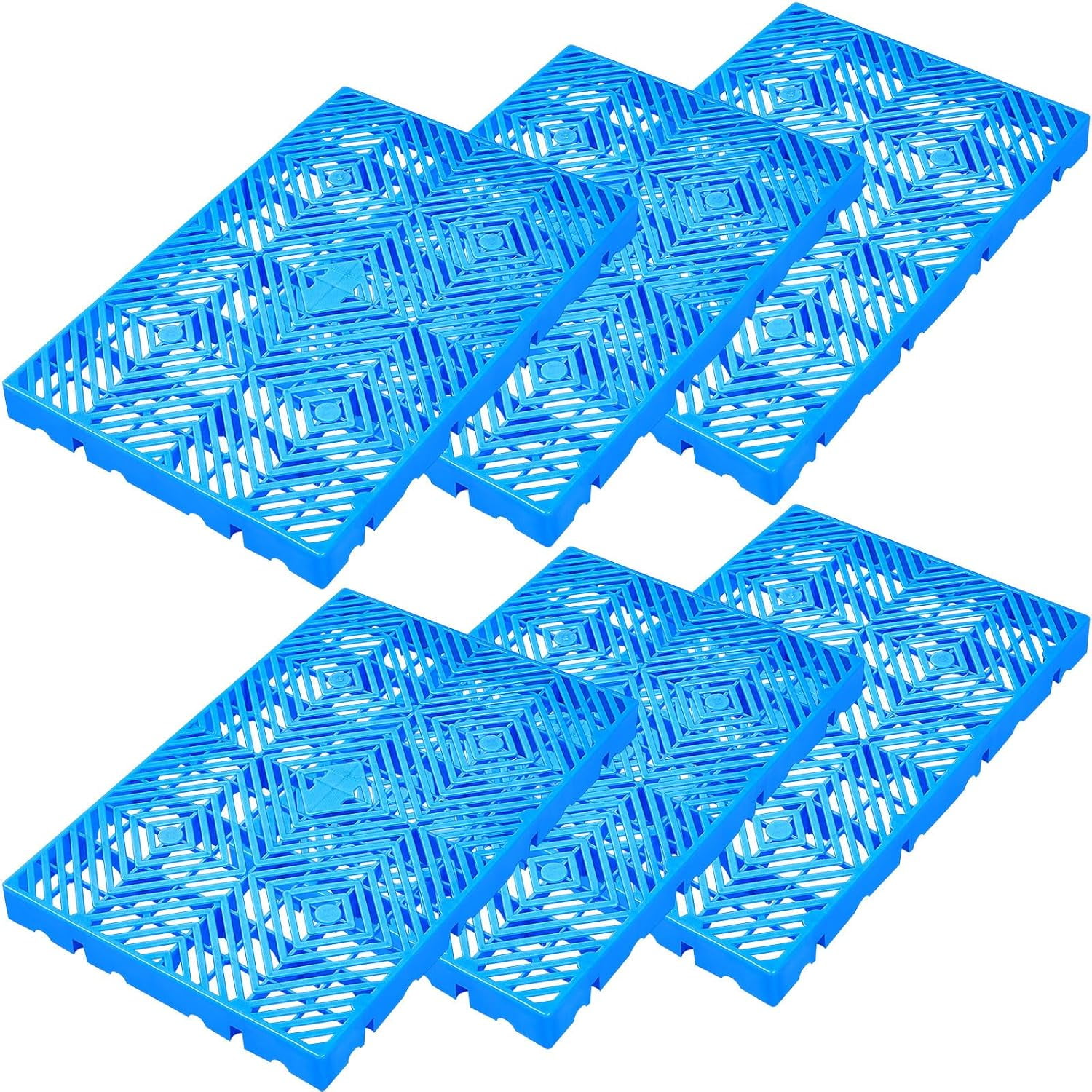 6 Pcs Plastic Pallet for Basement Storage Hdpe Waterproof Grid ...