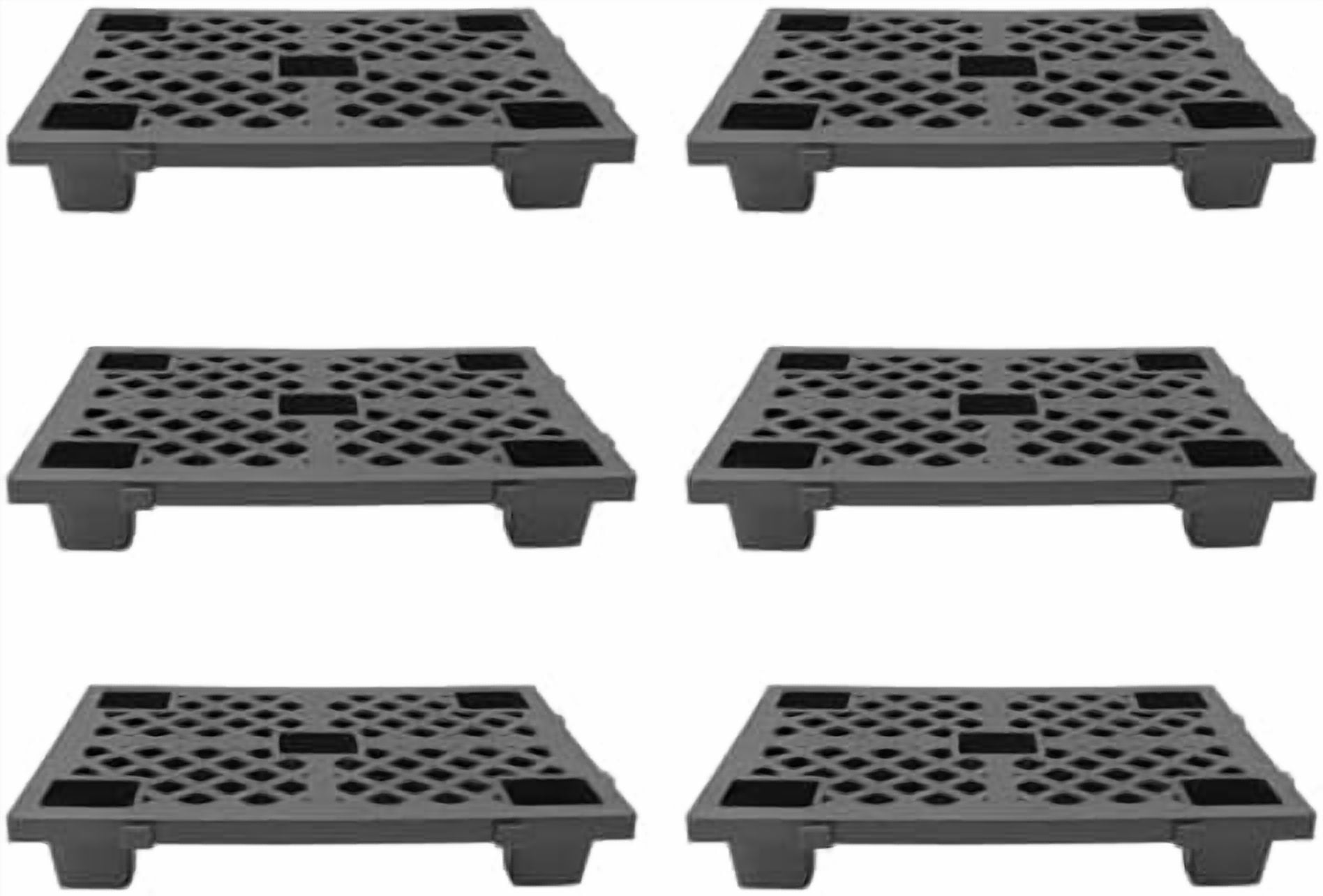 6 Pcs Plastic Pallets 15 x 24 Inch, Waterproof Stackable Storage Floor ...