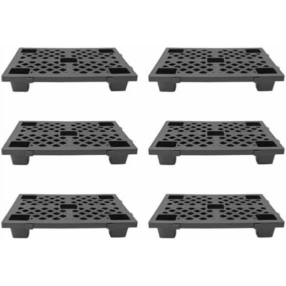 6 Pcs Plastic Pallets 15 x 24 Inch, Waterproof Stackable Storage Floor ...