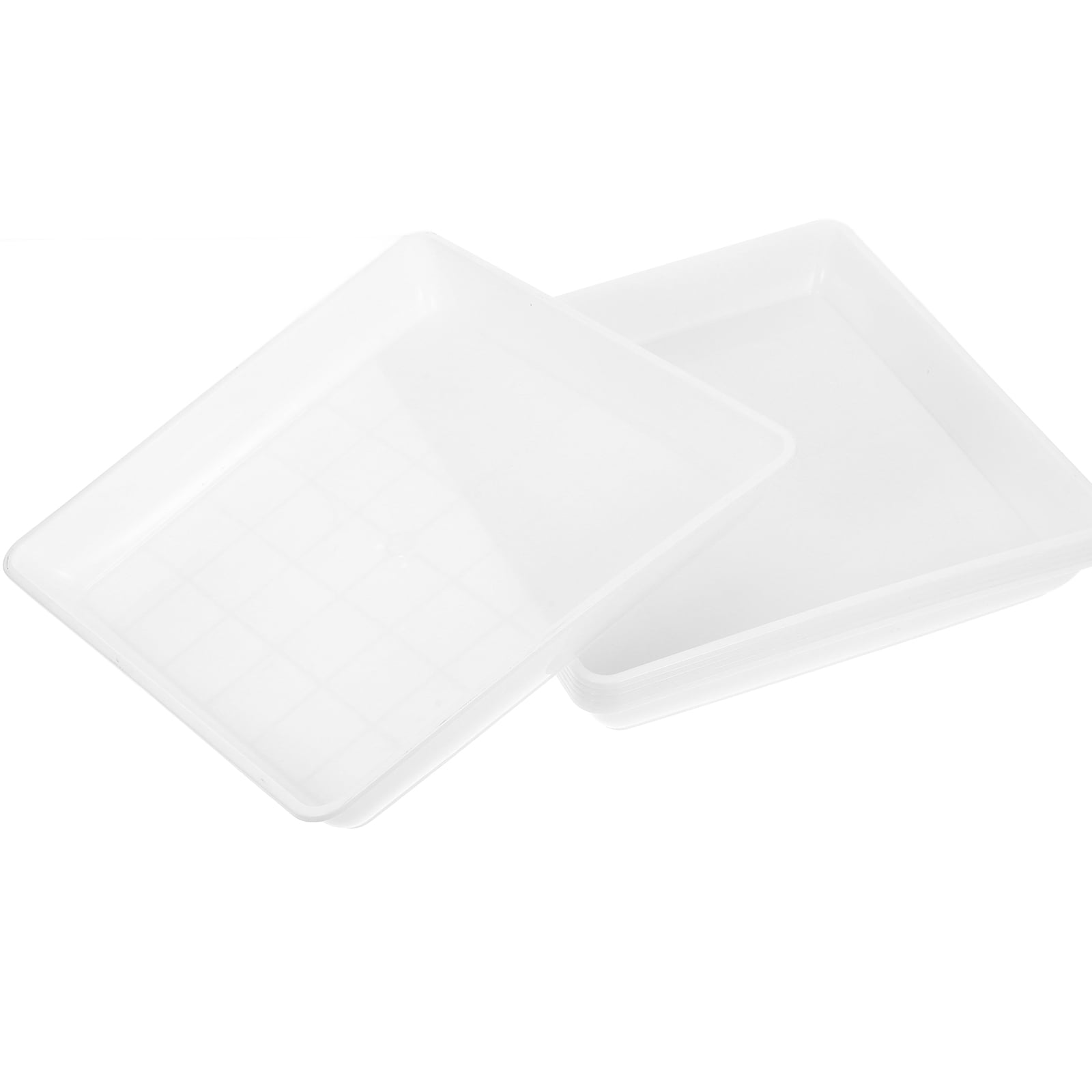 6 Pcs Plastic Planter Tray Flower Pot Dish Waterproof Rulers White ...