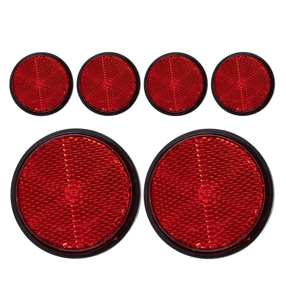 Bike Reflector Set of 6 Round Plastic Reflectors for Bike Red Color ...