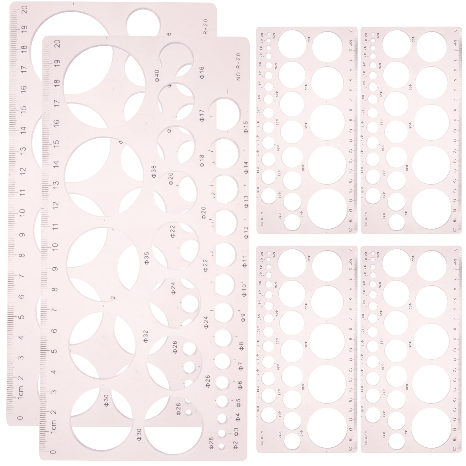 Koolleo 6Pcs Geometric Drawings Templates Stencils Plastic Measuring ...