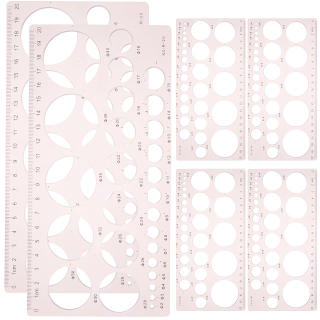 Koolleo 6Pcs Geometric Drawings Templates Stencils Plastic Measuring ...