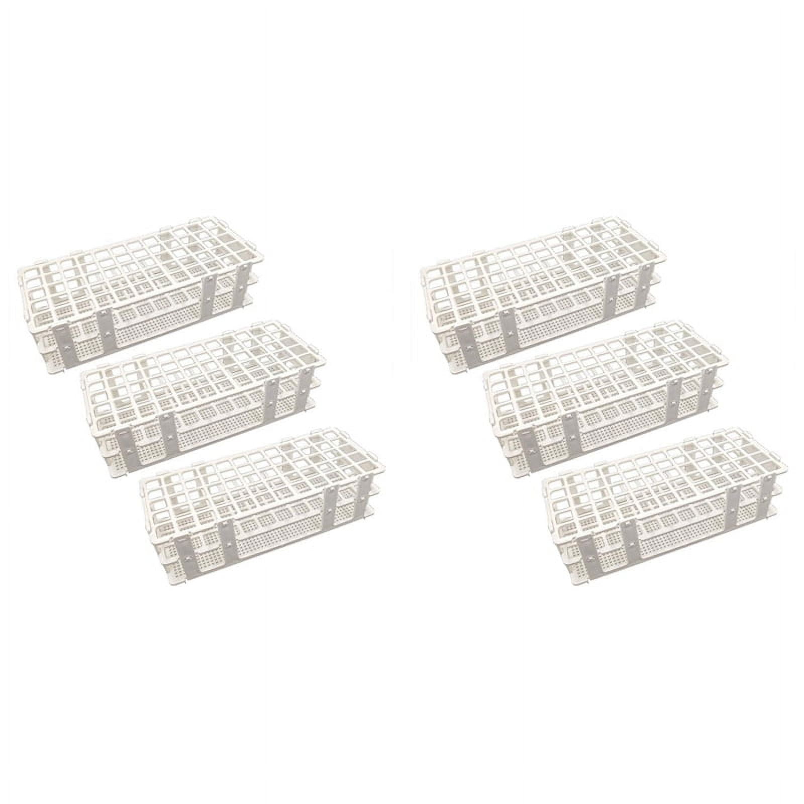 6 Pcs Plastic Test Tube Holders, 60 Holes, for 16 mm Test Tubes, White ...