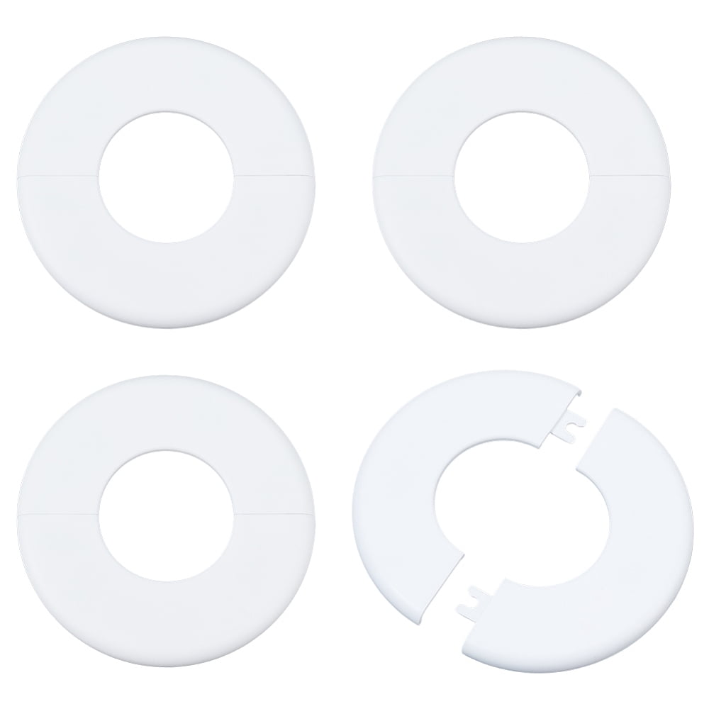 6 Pcs Plumbing Cover Plates 4.6 Inch White Drain Line Cover Escutcheon ...