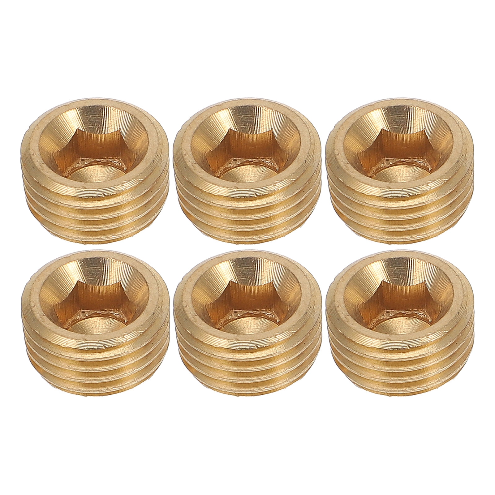 6 Pcs Brass Pneumatic Plug Caps NPT Male Industrial Air Compressor ...