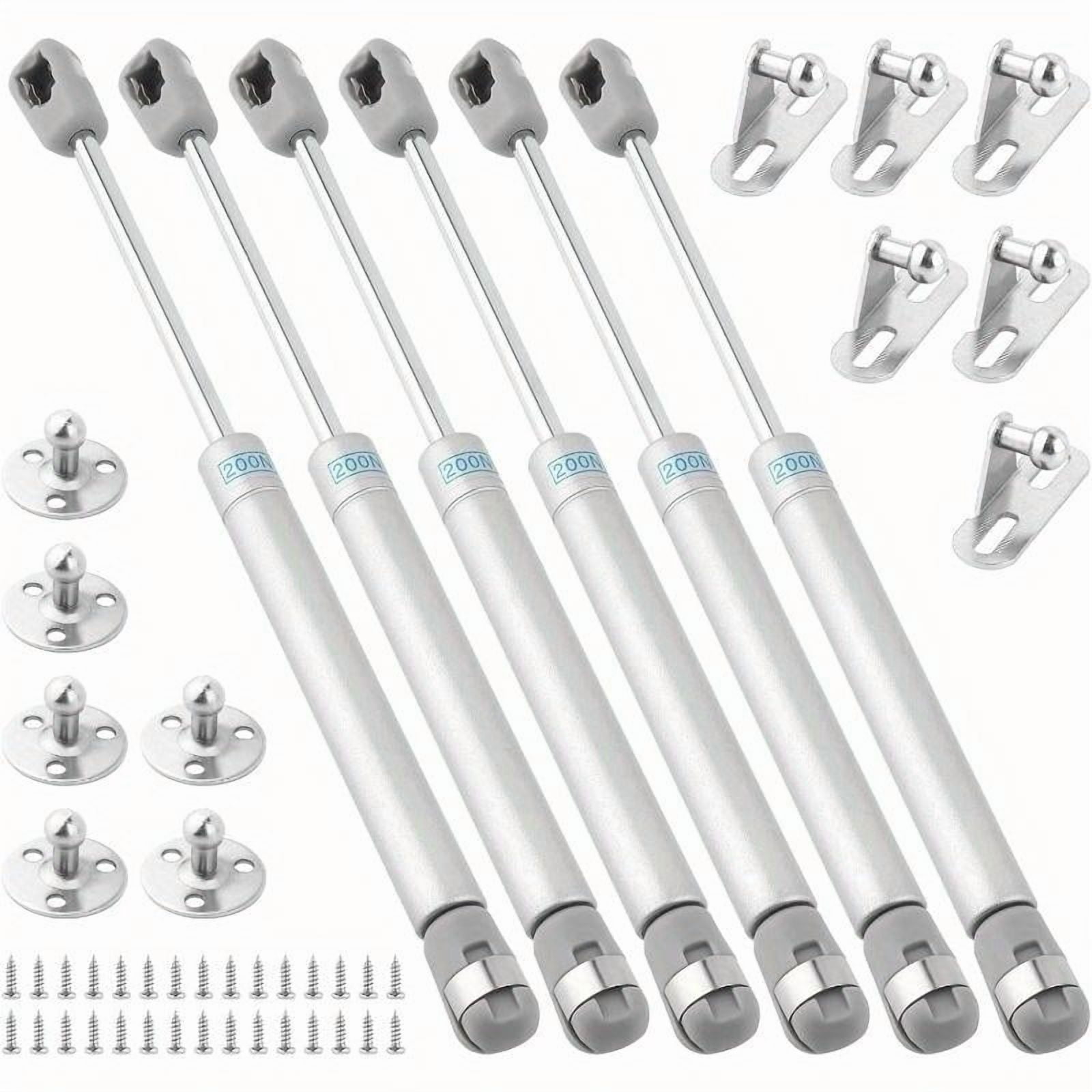 6 Pcs Pneumatic Shock Absorbers, 200N Hydraulic Gas Lift, Silver Smooth ...