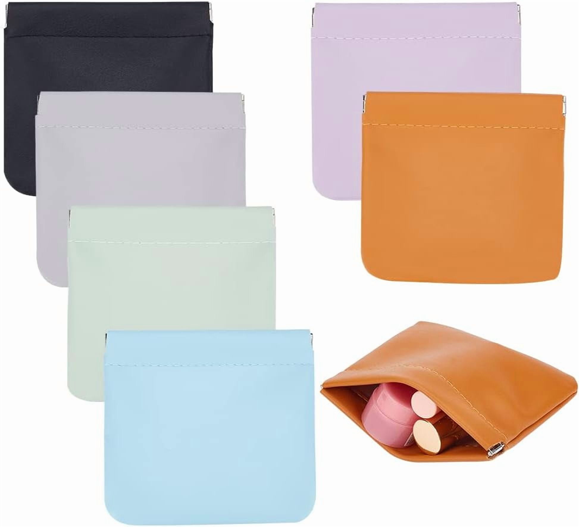6 Pcs Pocket Cosmetic Bags Portable Mini Make Up Bags Squeeze Top Self ...