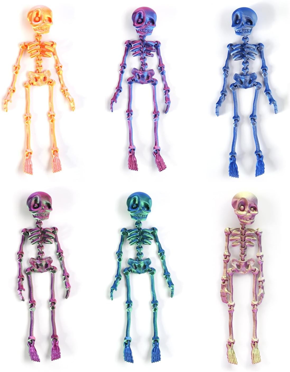 6 Pcs Poseable Skeleton Fridge Magnet, 3D Printed Skeleton Refrigerator ...