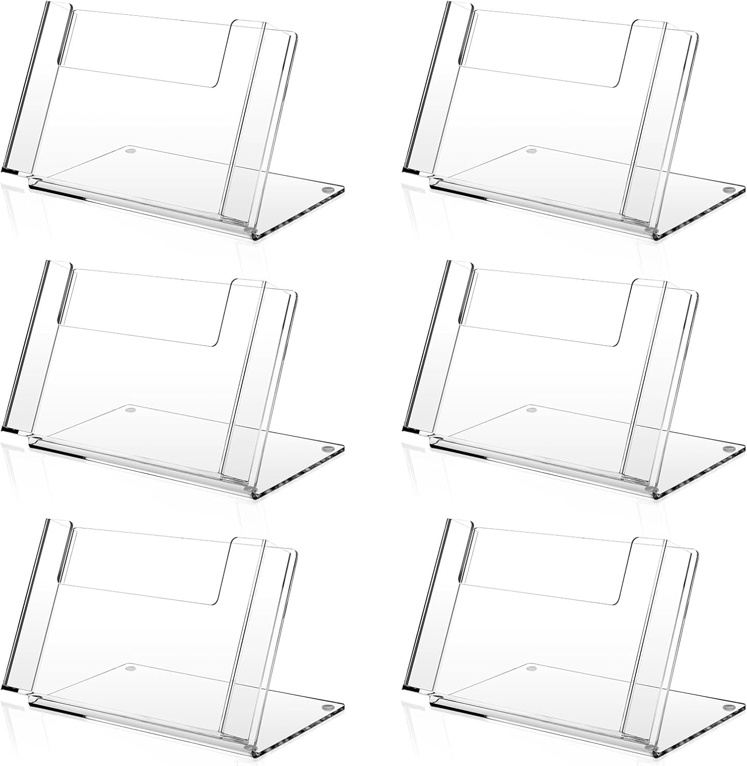 6 Pcs Postcard Acrylic Brochure Holder Organizer 4 x 6 Inch Flyer ...