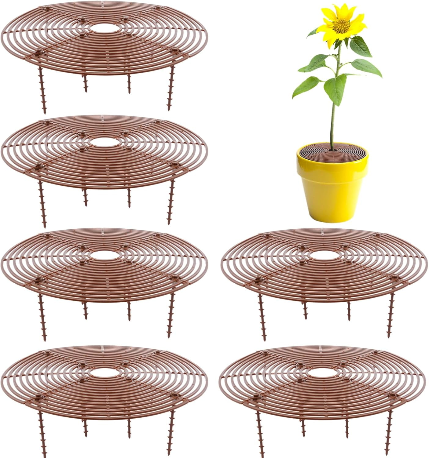6 Pcs Pot Soil Grid, 11.8 Inch Flower Pot Grid, Soil Protector Covers ...