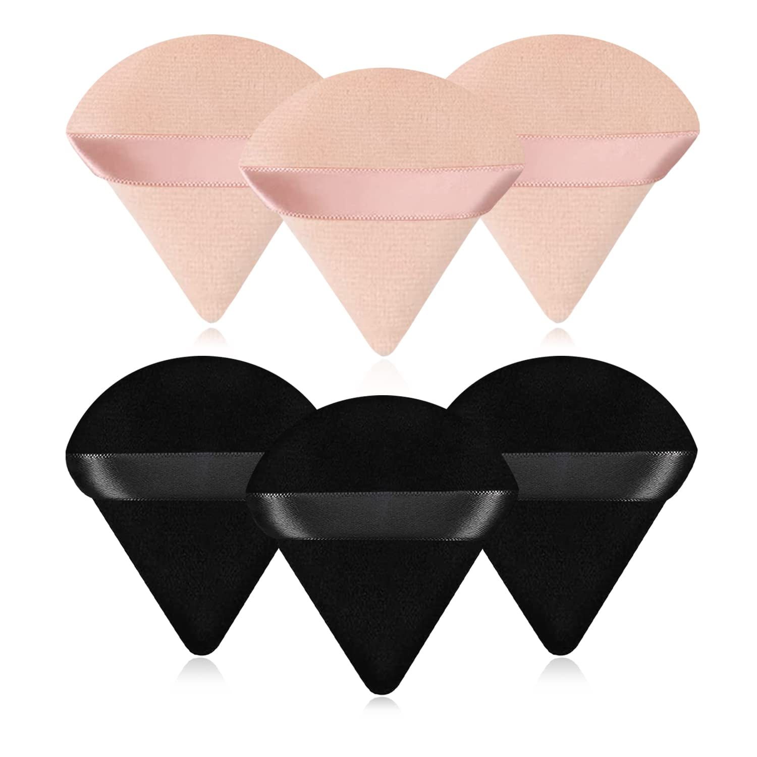 6 Pcs Powder Puff Face Makeup Puffs,Triangle Wedge Shape Soft Velour ...