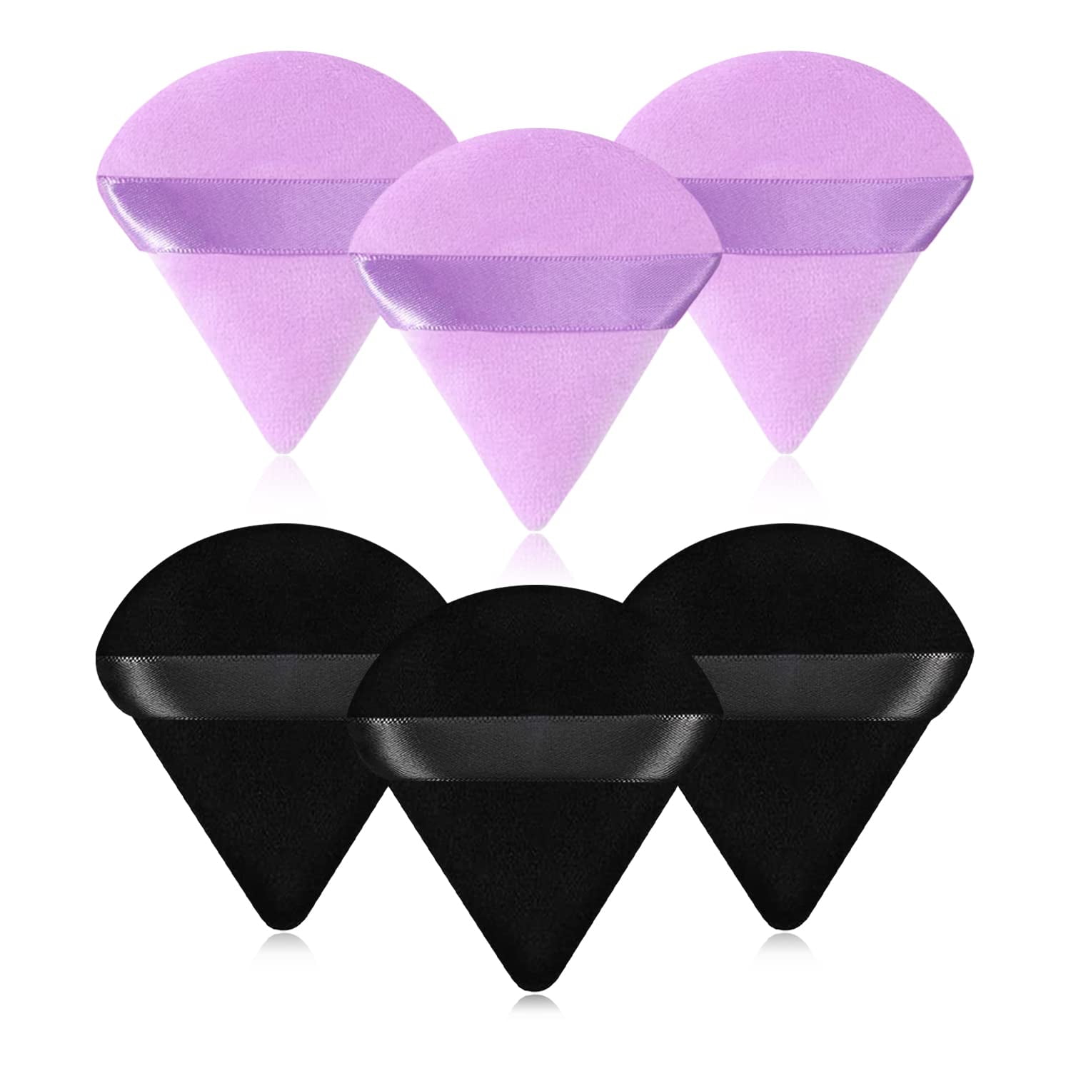 6 Pcs Powder Puff Face Makeup Puffs,Triangle Wedge Shape Soft Velour ...
