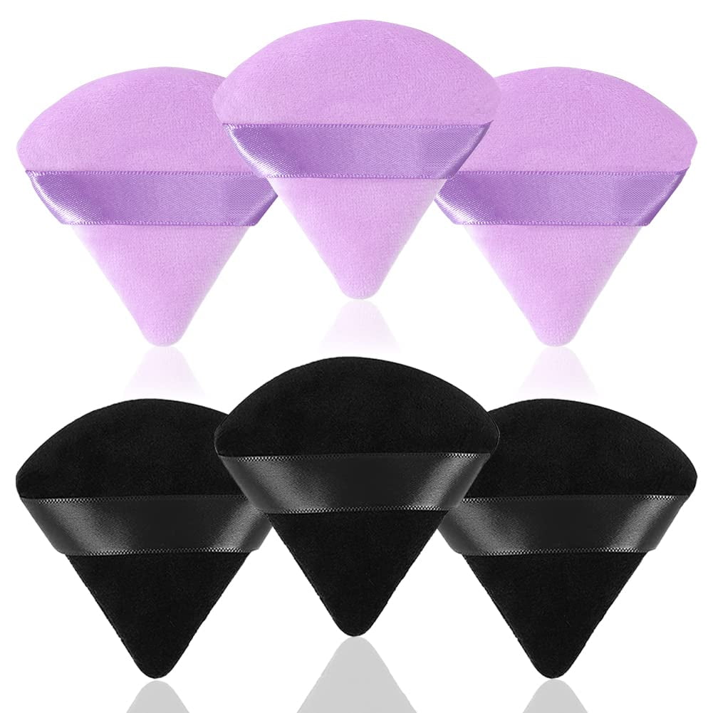 6 Pcs Powder Puff Face Soft Makeup Sponge Triangle Powder Puffs Velour ...